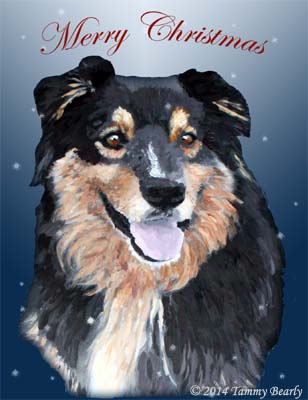 Christmas Snow Dog - Easy Greeting